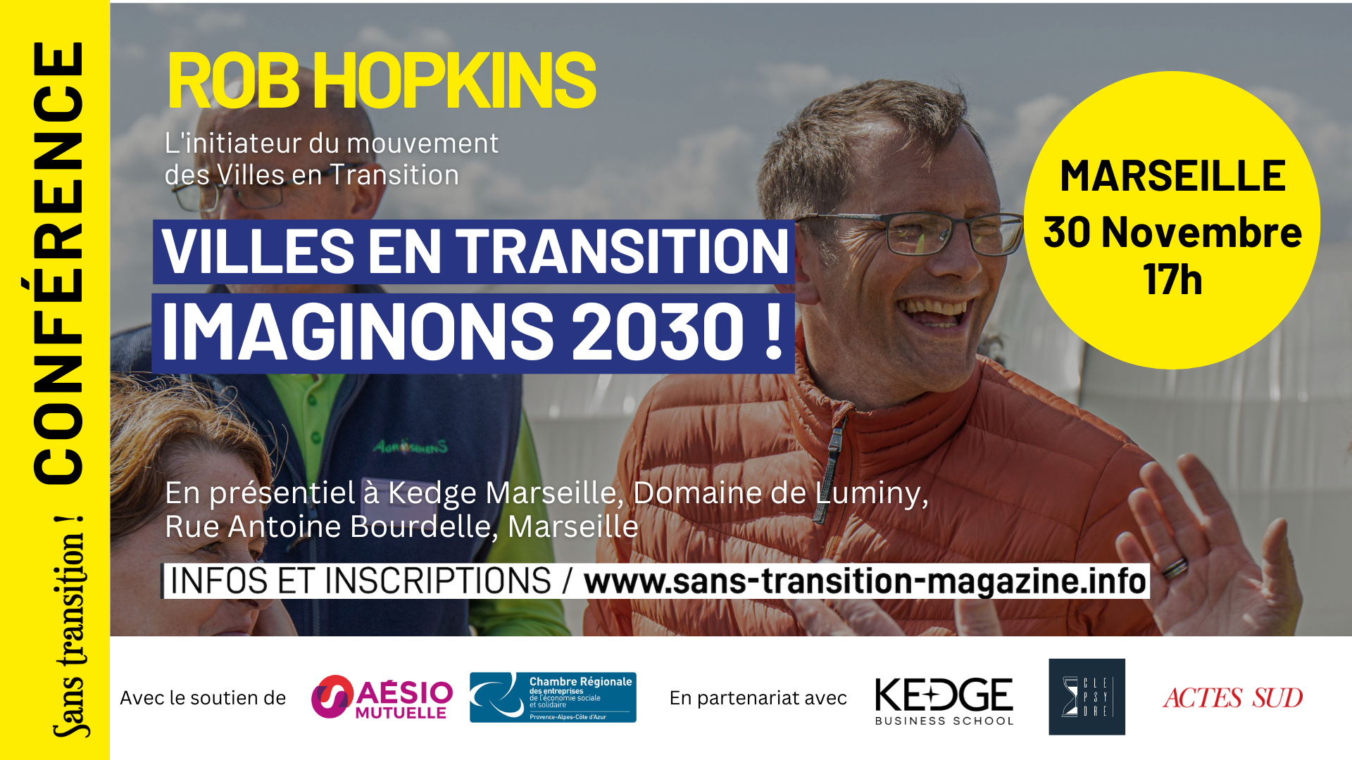 Conférence de Rob Hopkins : Villes en Transition, imaginons 2030